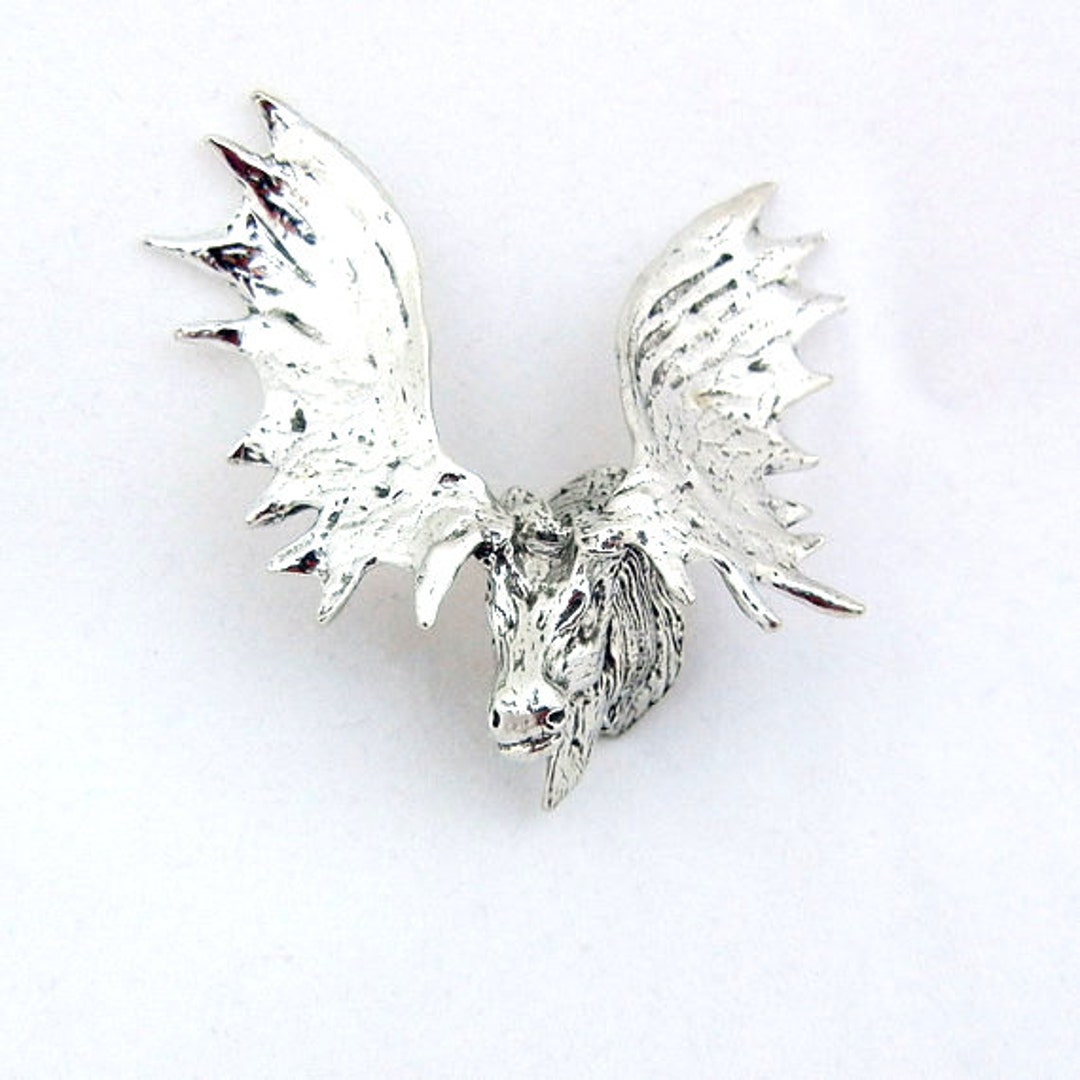 Solid Pewter Moose Head Mount - Etsy