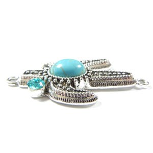 Saguaro Cactus Connector Turquoise Oval Cabochon and Blue Turquoise ...