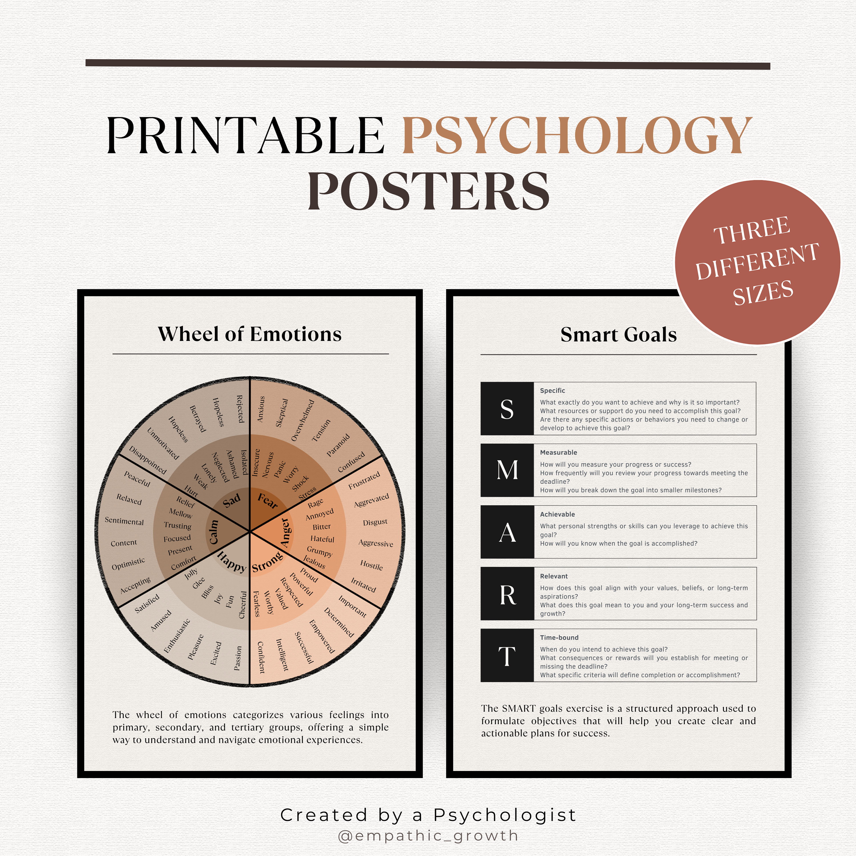 Printable Poster | Psychology Posters | CBT Techniques | Wheel of ...