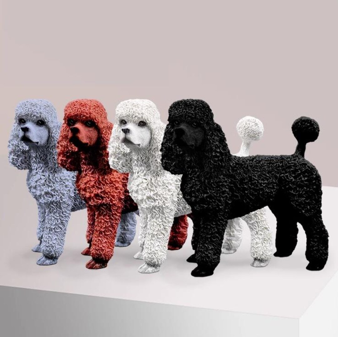 Hand-crafted Poodle Action Figure Imitation Puppy Dog Figurine ...