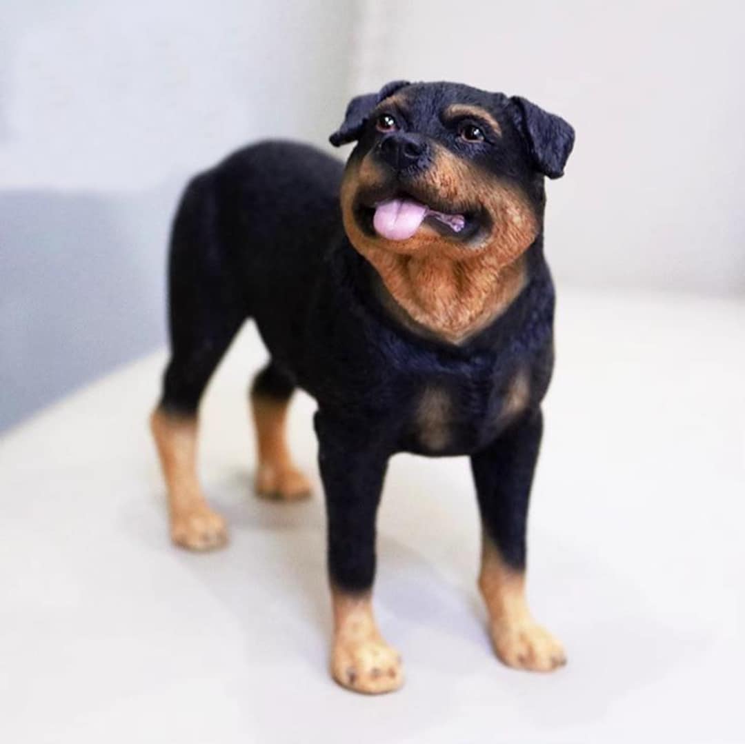 Hand-crafted Resin Rottweiler Action Figure Imitation Puppy Dog ...