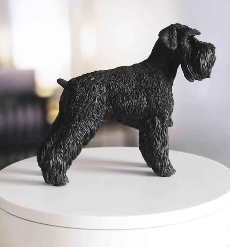 Hand-crafted Schnauzer Action Figure Imitation Puppy Dog Figurine Sculpture Decoration for Car ...