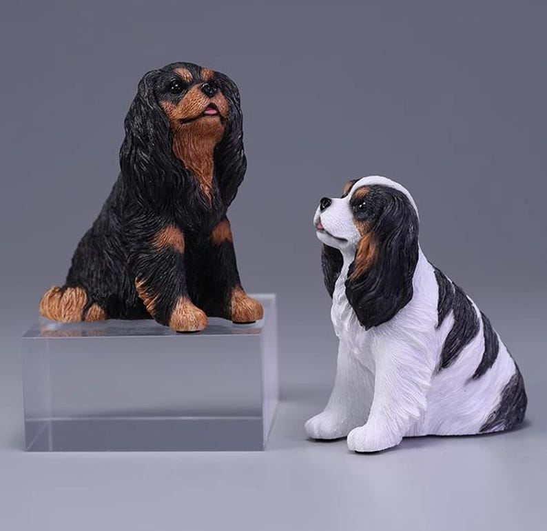 Hand-crafted Cavalier King Charles Spaniel Dog Miniature Action Figure ...