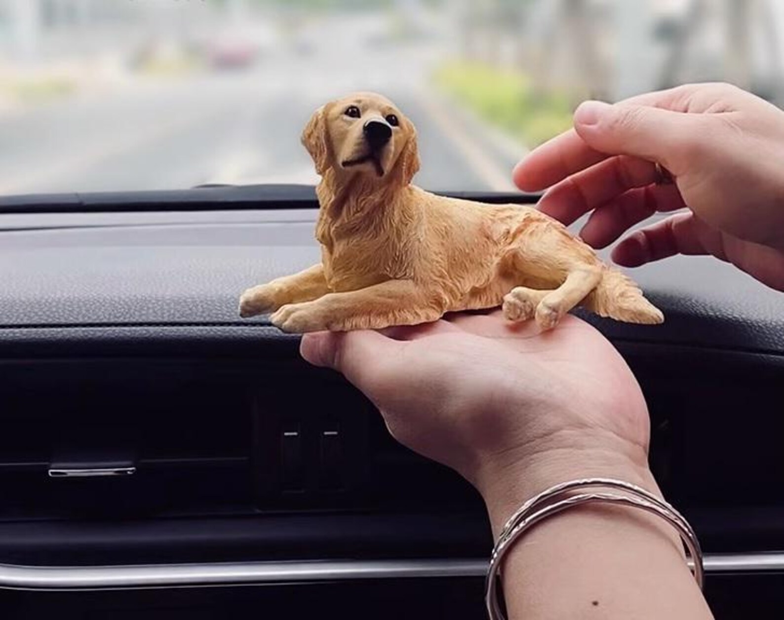 Hand-crafted Resin Golden Retriever Action Figure Imitation Puppy Dog ...