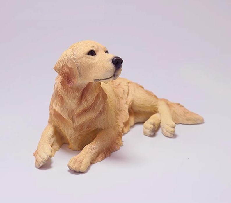Hand-crafted Resin Golden Retriever Action Figure Imitation Puppy Dog ...