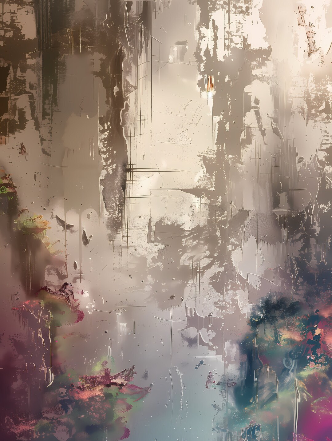 Abstract Urban Texture AI Art Print Modern Wall Decor Stylish Home Art ...