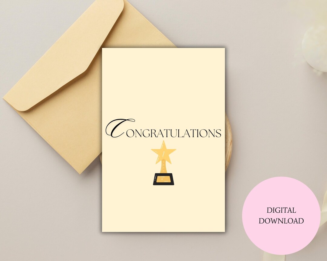 Digital Congratulations Cards, Printable Download, Congrats, Diploma, 4 ...