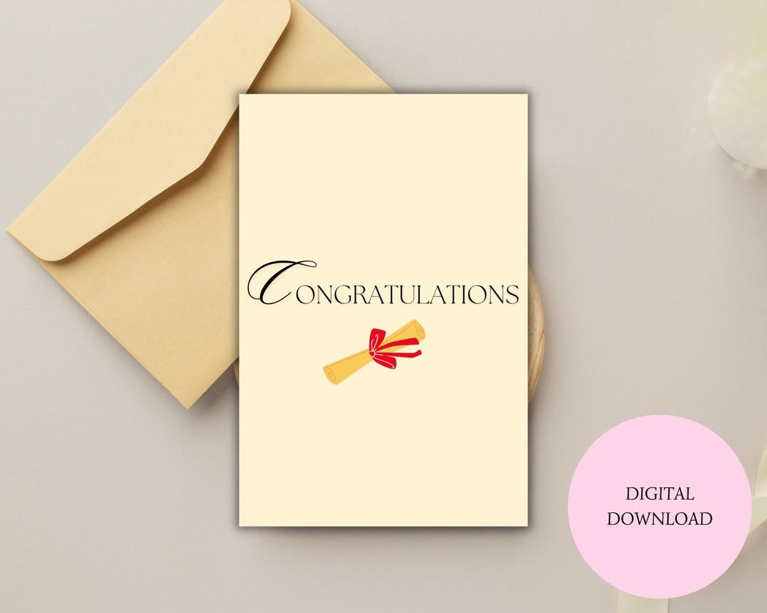 Digital Congratulations Cards, Printable Download, Congrats, Diploma, 4 ...