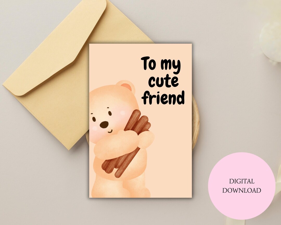Digital Friendship Cards, Printable Download, Friend Cards, Bestfriend ...