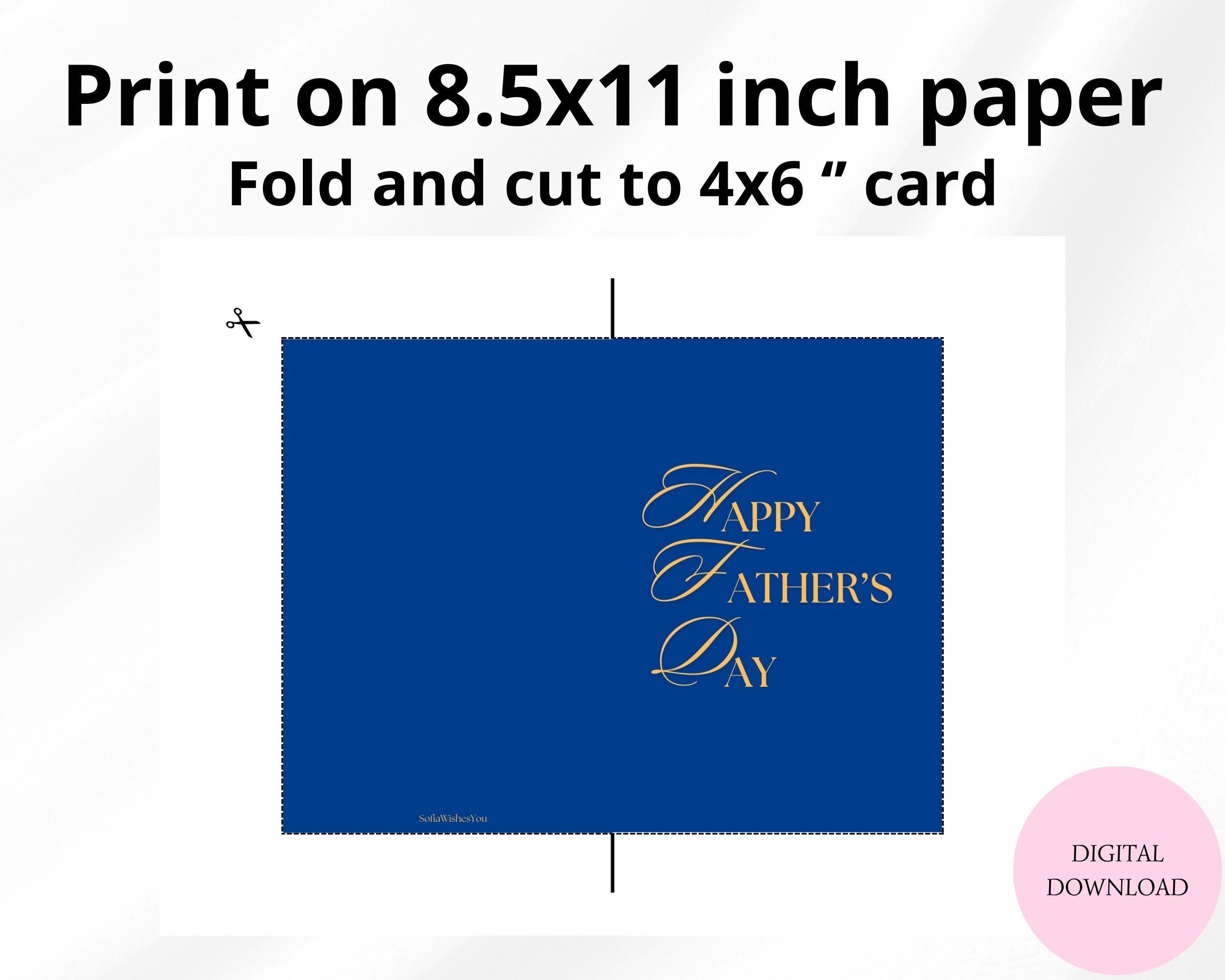 Digital Father's Day Card, Printable Download, Father's Day, Dad, 4 X 6 ...