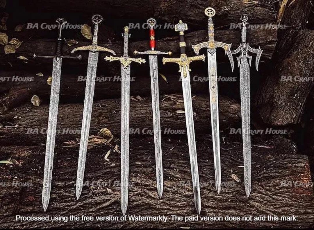 Real Forged Viking Swords, Medieval Sword Damascus Steel Swords, Dragon ...