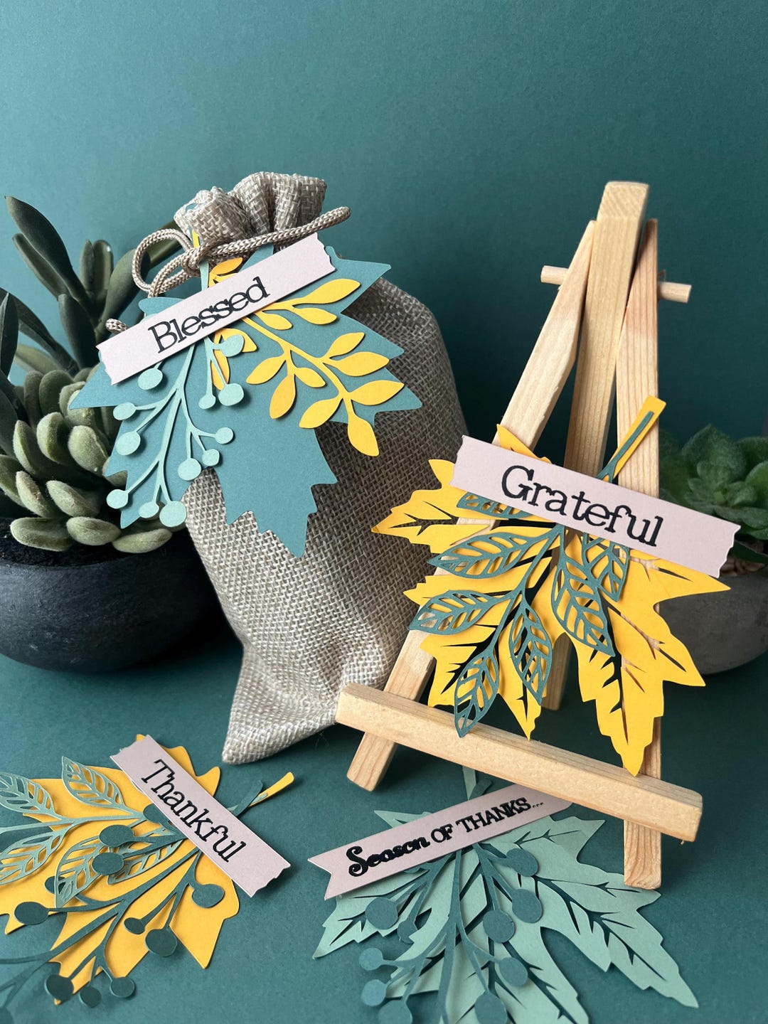 Set of 4 Thanksgiving Gift Tags Thankyou Tags 3d Thankyou Tags ...