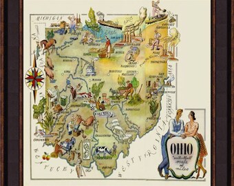 1754 Map of Ohio & Pennsylvania Showing Indian Tracts - Etsy
