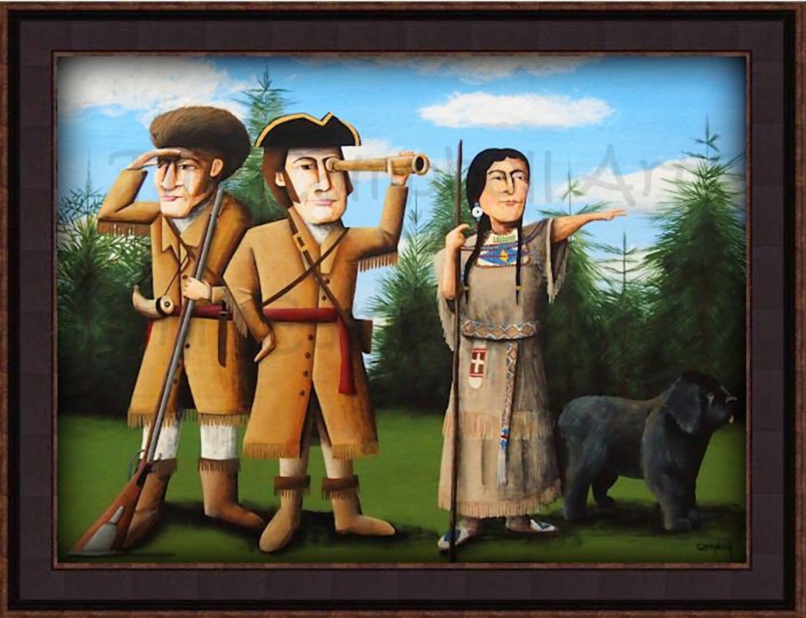 Lewis & Clark With Sacagawea and Seaman Giclee Print by Tim - Etsy