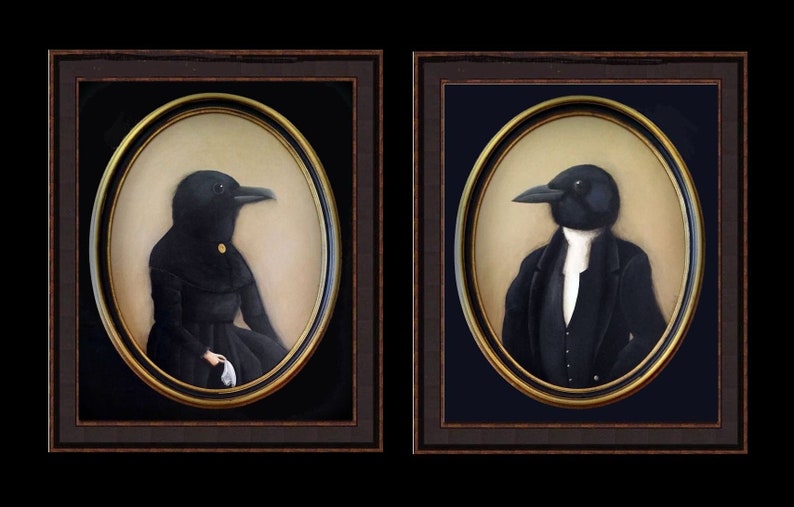 Mr. & Mrs. Crow Giclee Prints by Tim Campbell - Etsy