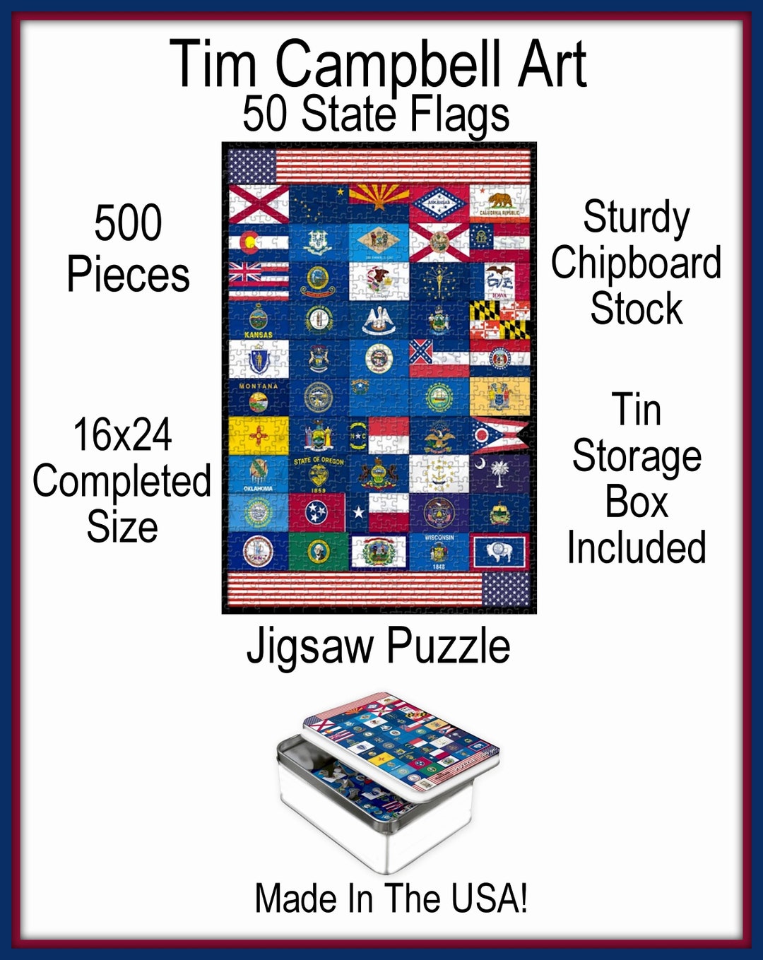 50 State Flags Jigsaw Puzzle - Etsy