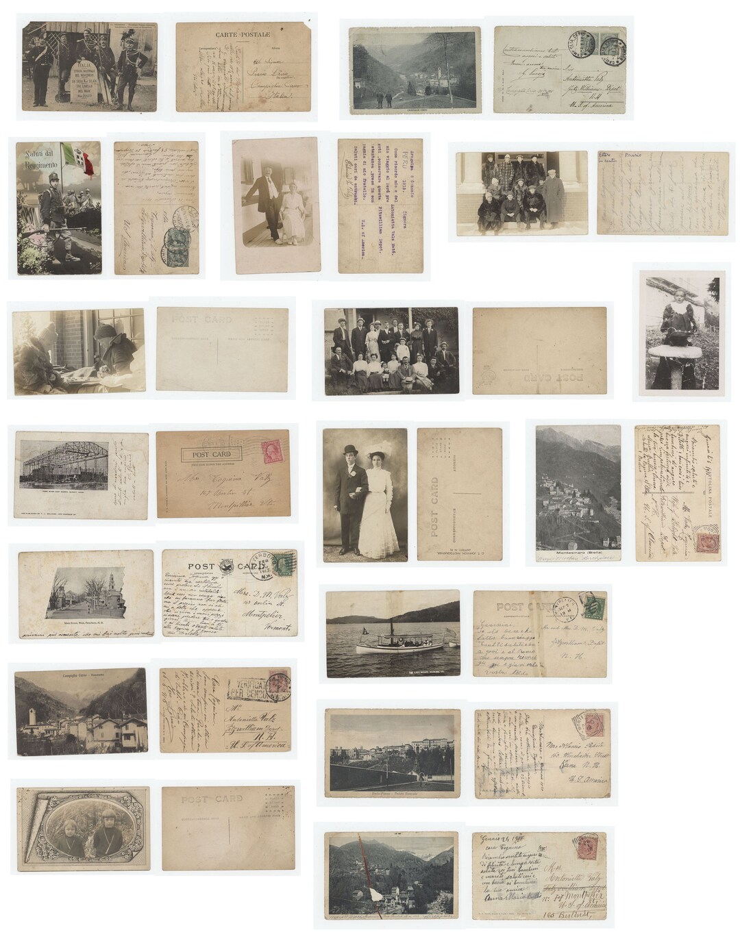 Lot of 16 Vintage Italian Postcards Circa 1910's - Etsy