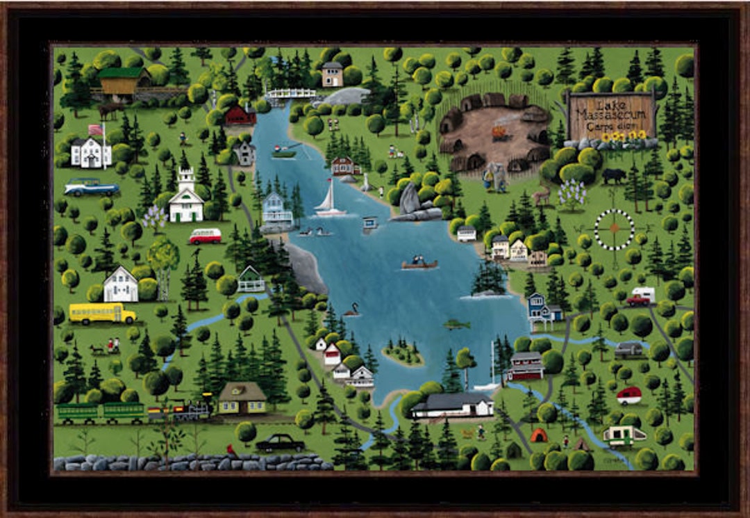 A Bird's Eye View of Lake Massasecum Giclee Print - Etsy