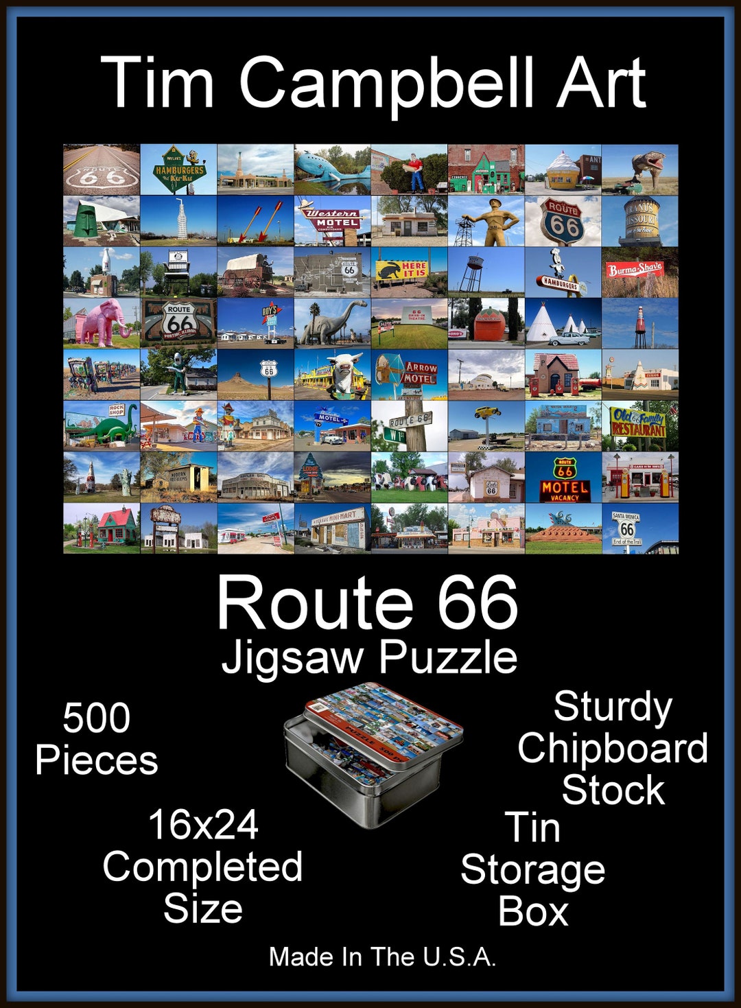 Route 66 Jigsaw Puzzle by Tim Campbell - Etsy
