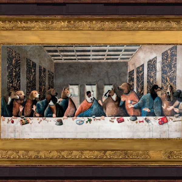 Last Supper Dog Print - Etsy