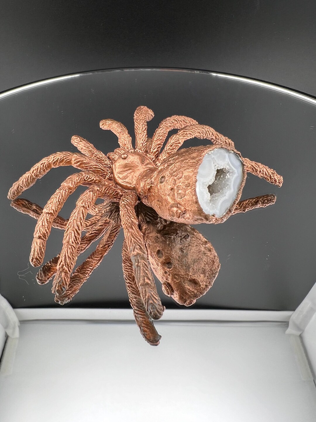 Spider Replica Plastic With Oco Geode and Crystals Copper Electroformed ...