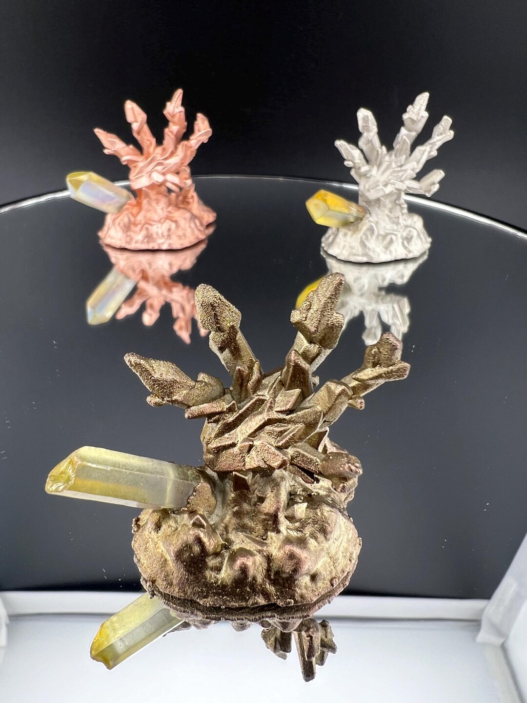 Electroformed Chiral Crystal Sculpture: Copper, Quartz & 3D Resin - Etsy