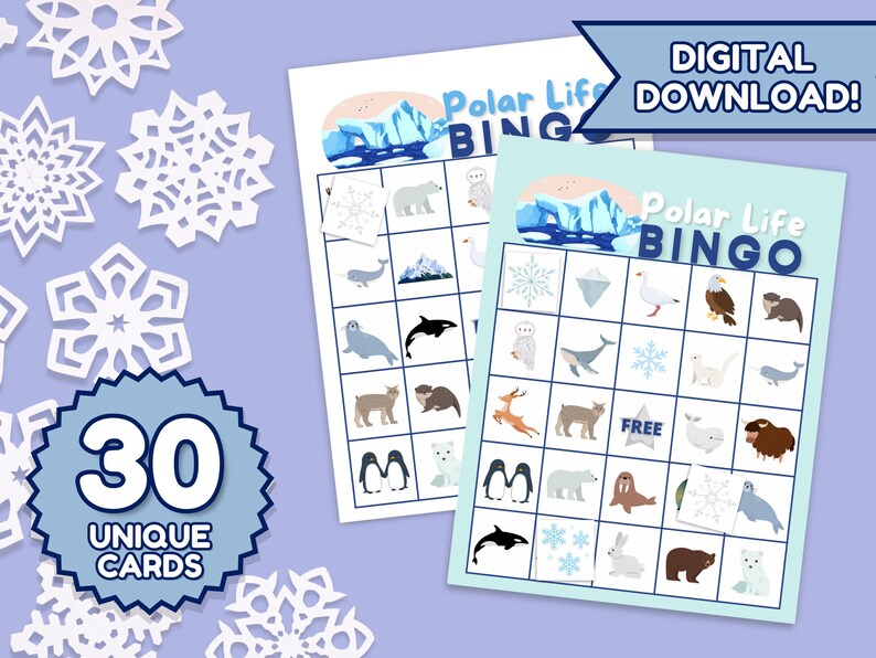 POLAR BINGO | Classroom Game | PRINTABLE | Digital Download - Etsy