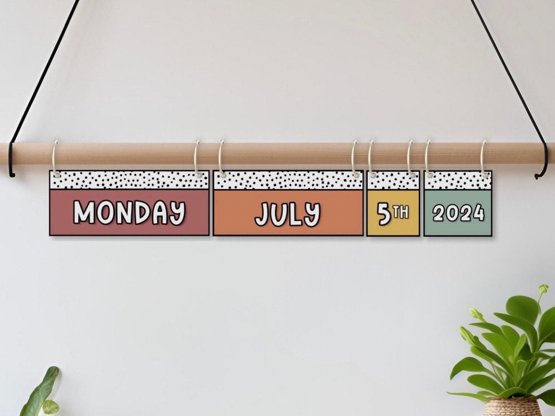 Modern Rainbow Flip Calendar | Instant Download | Classroom Decor - Etsy