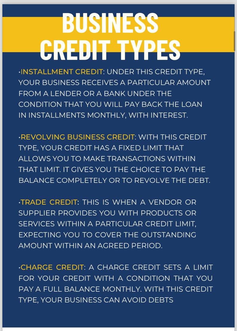 The Art of Business Credit - Etsy