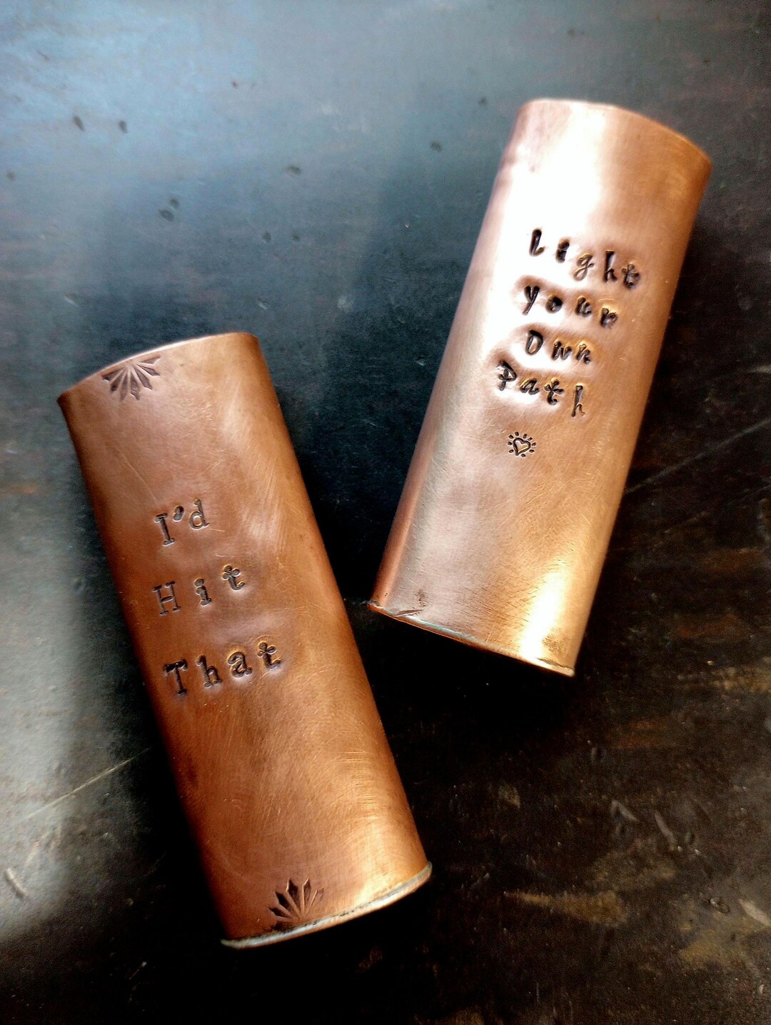 Handmade Copper Handstamped BIC Lighter Sleeve Cover I'd Hit That Light ...