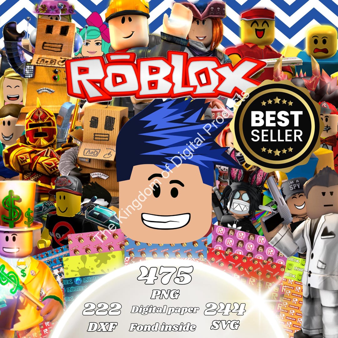 Gaming PNG Bundle, Roblocks Clipart Bundle, Font, Digital Paper, PNG ...