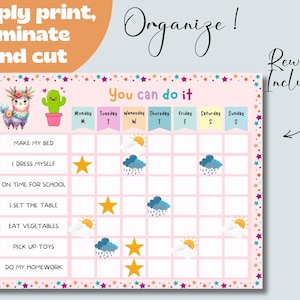 Printable Reward Chart for Kids - Editable Behavior Tracker in Canva ...