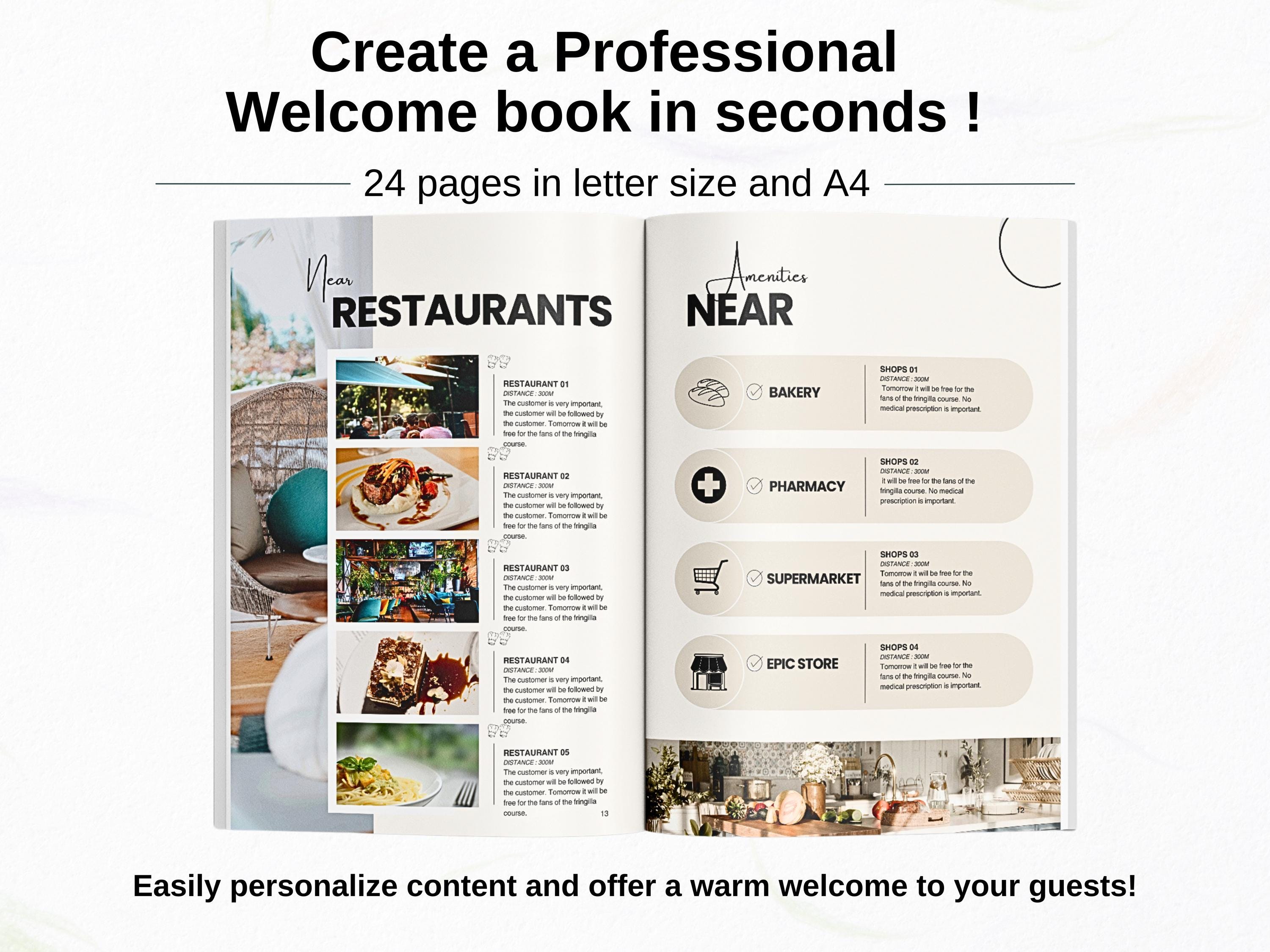 Airbnb Guide Book, Template Canva for Vacation Rental, Instant Download ...