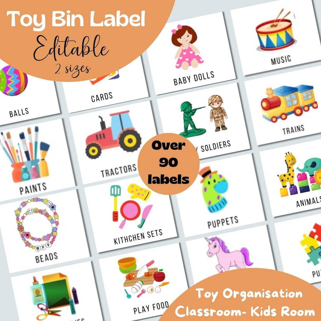 Toy Bin Storage Label, Printable Toy Label for Kids, Easy Toy ...