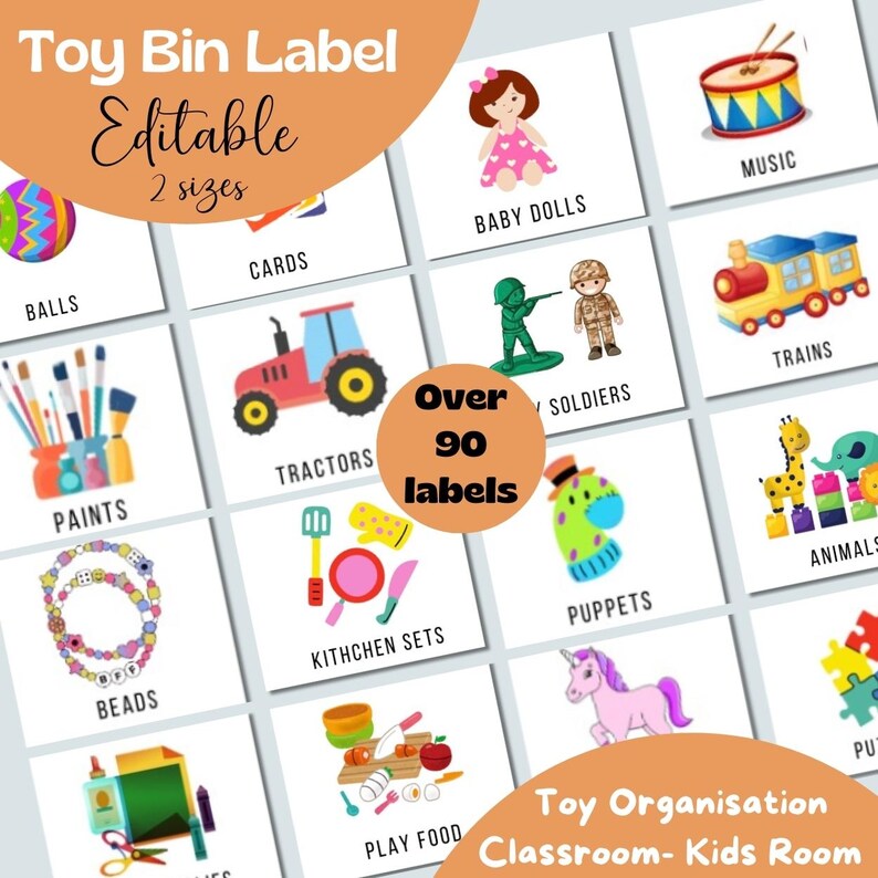 Toy Bin Storage Label, Printable Toy Label for Kids, Easy Toy ...