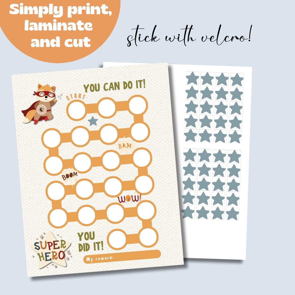 Reward Chart for Kids, Printable Reward Chart, Superhero Reward Chart ...