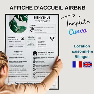 Bilingual Airbnb Welcome Poster English-french, Welcome Sign ...