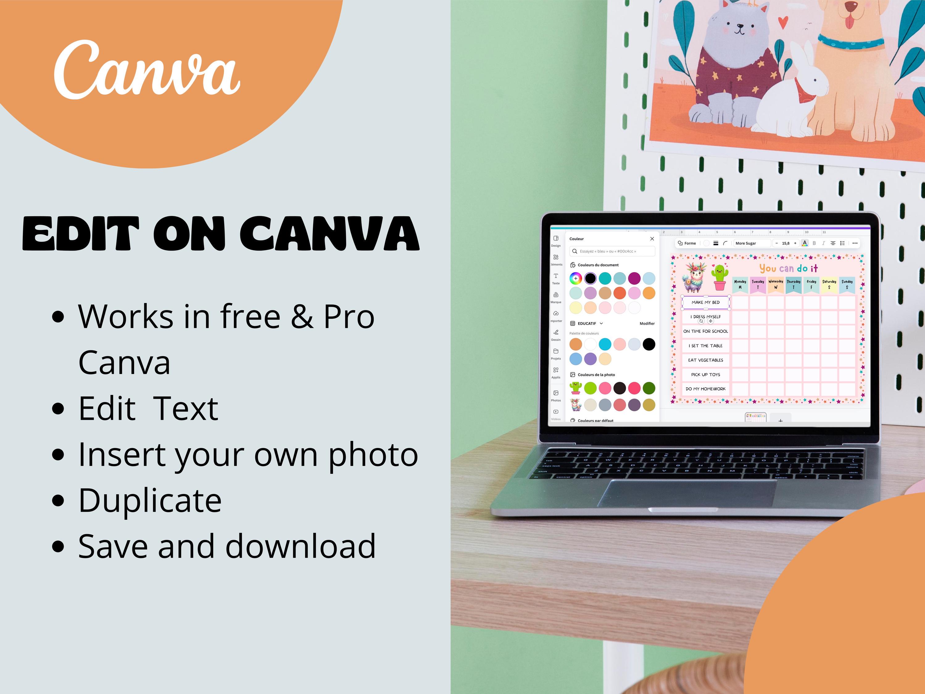 Printable Reward Chart for Kids - Editable Behavior Tracker in Canva ...