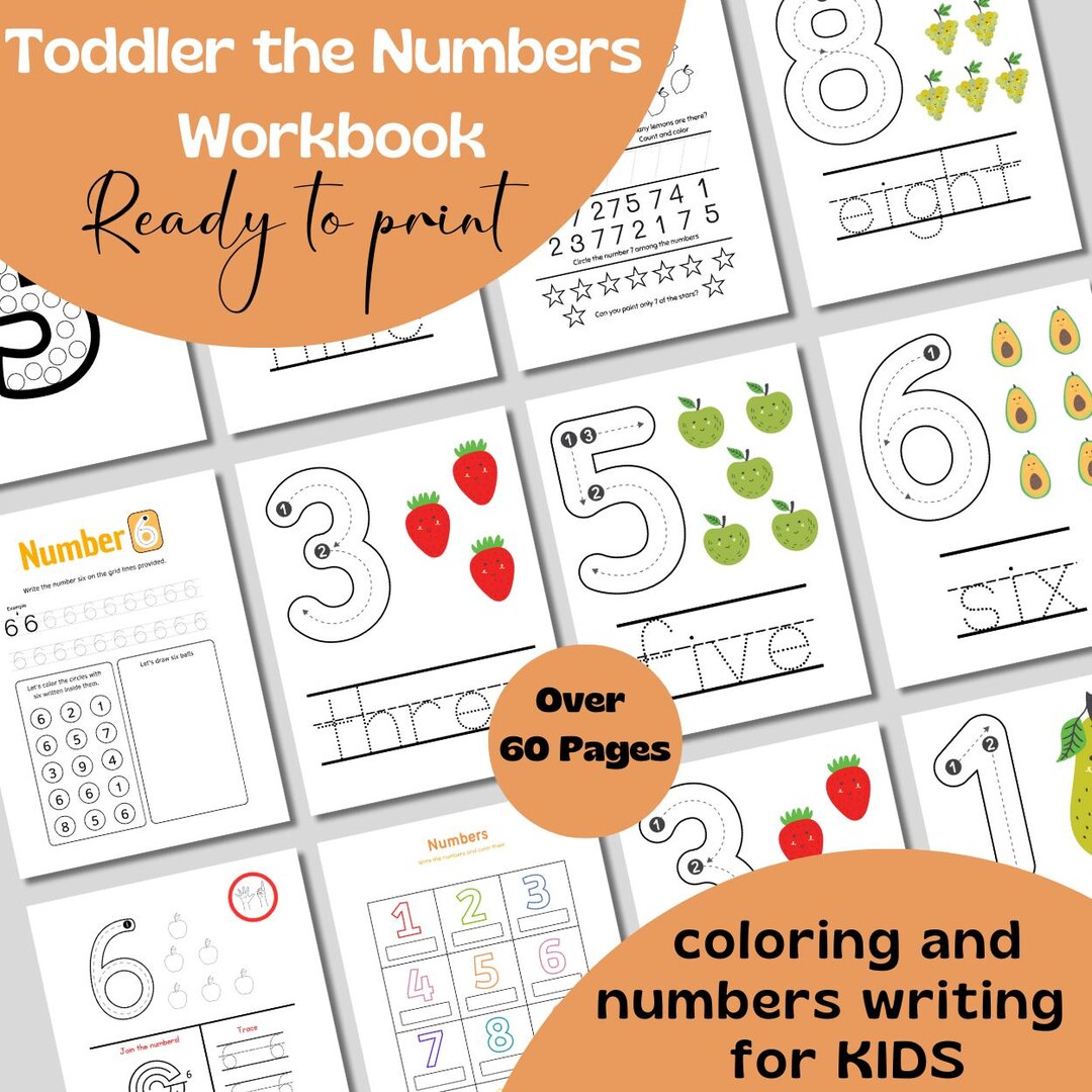 Number Writing Workbook, Printable Learn to Write Numbers 1-10 for ...