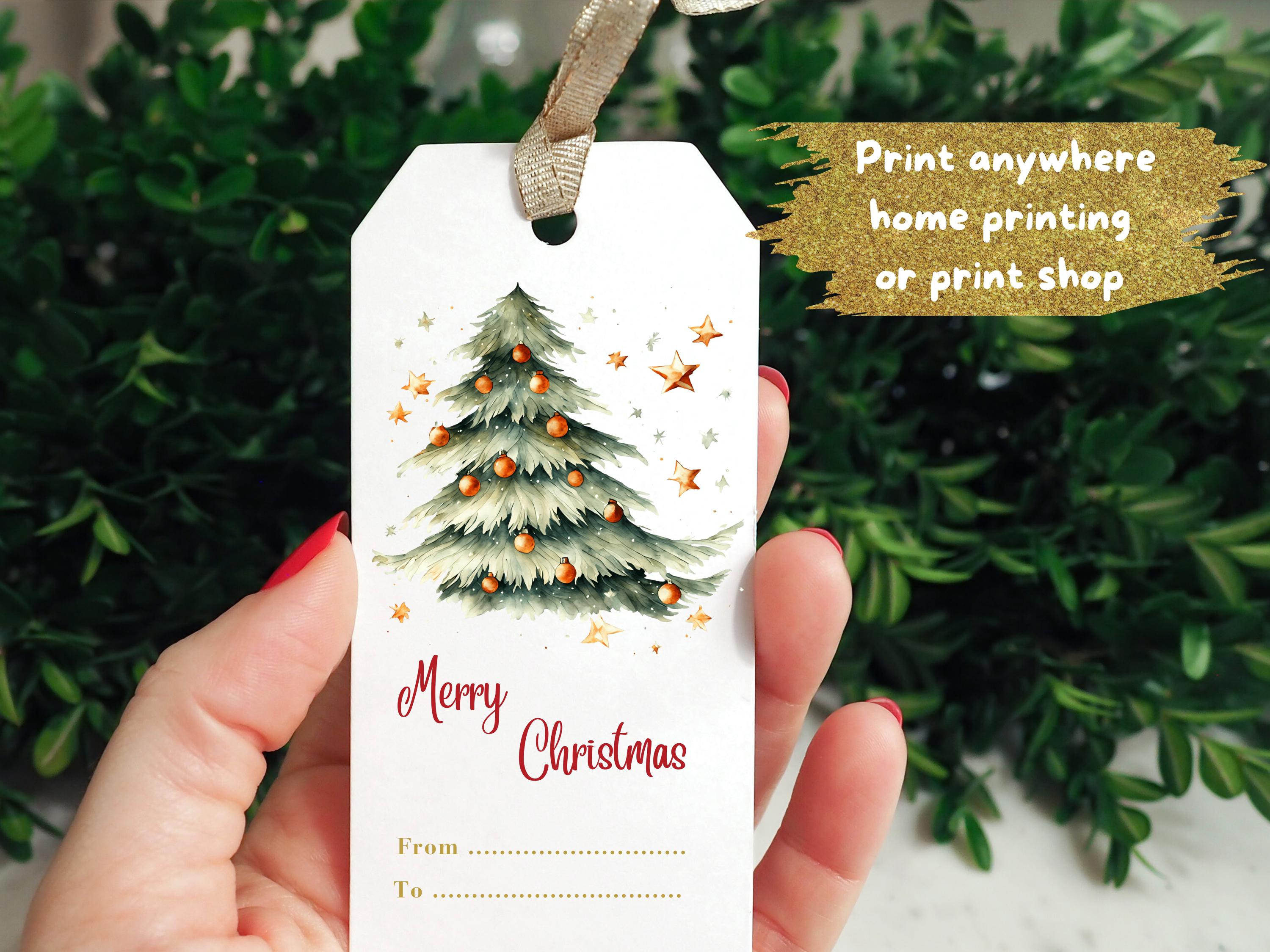 Merry Christmas Gift Tags Printable, Editable Christmas Favor Tags ...