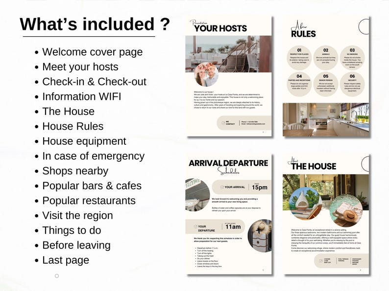 Airbnb Guide Book, Template Canva for Vacation Rental, Instant Download ...