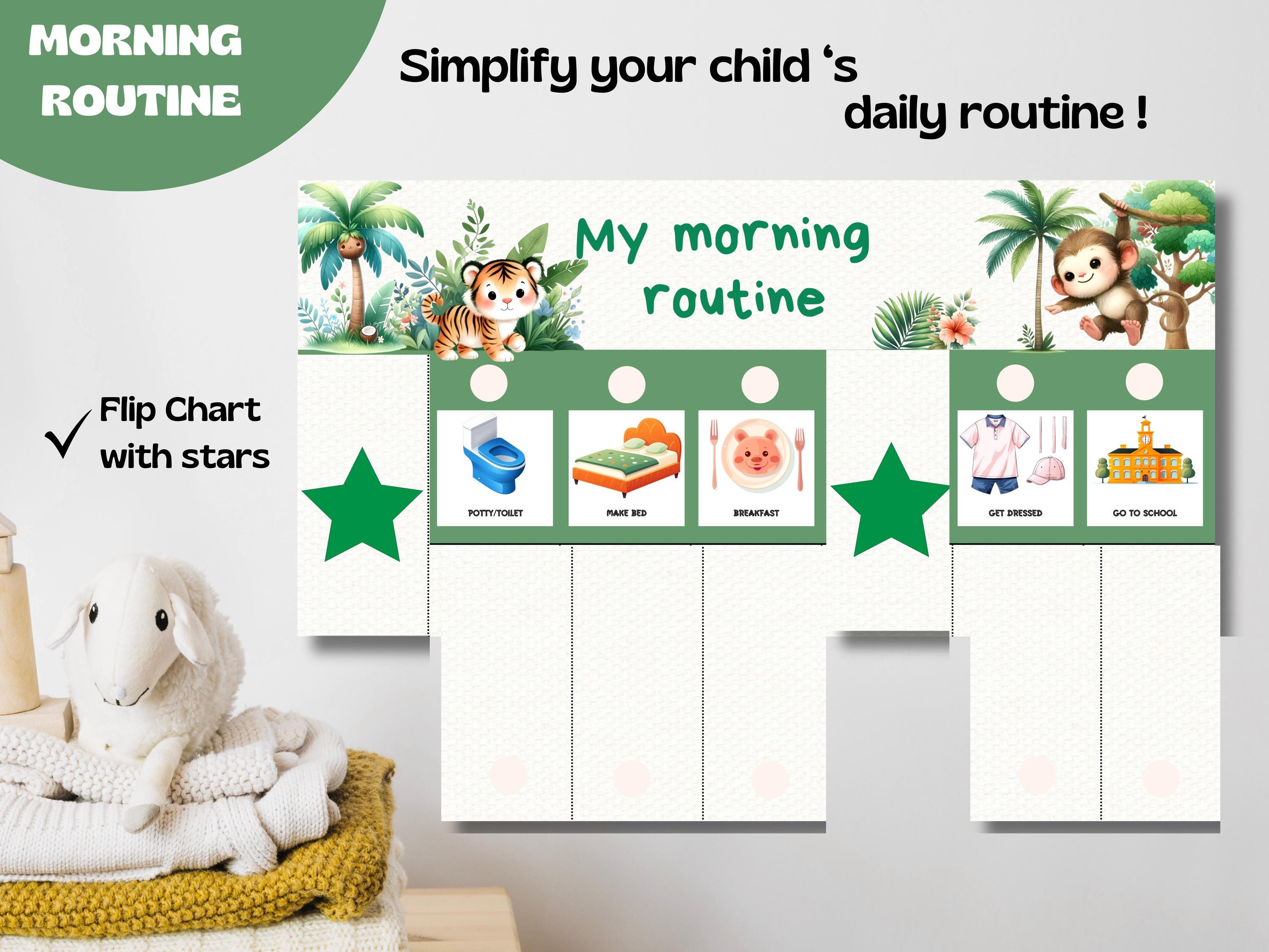 Routine Flip Chart for Kids, Editable Daily Routine Visual, Morning ...