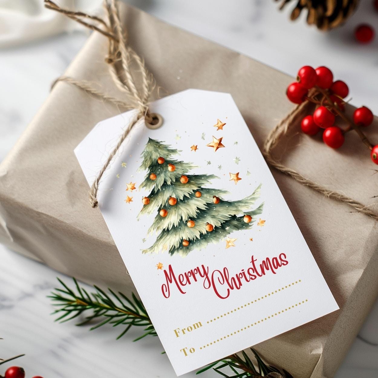 Merry Christmas Gift Tags Printable, Editable Christmas Favor Tags ...