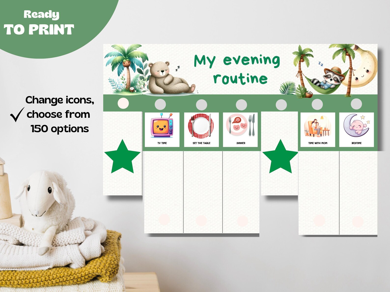 Routine Flip Chart for Kids, Editable Daily Routine Visual, Morning ...