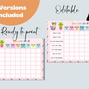 Printable Reward Chart for Kids - Editable Behavior Tracker in Canva ...
