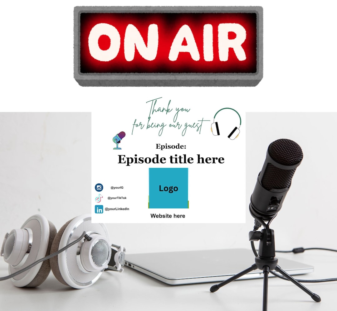 Thank You Digital Card Template for Podcasts - Etsy