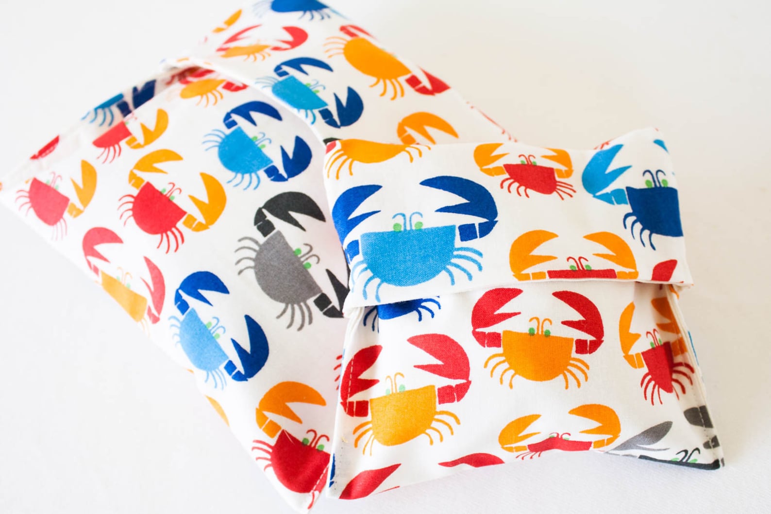 PLASTIC-FREE Colorful Crabs Sandwich and Snack Bags, Reusable, Organic ...