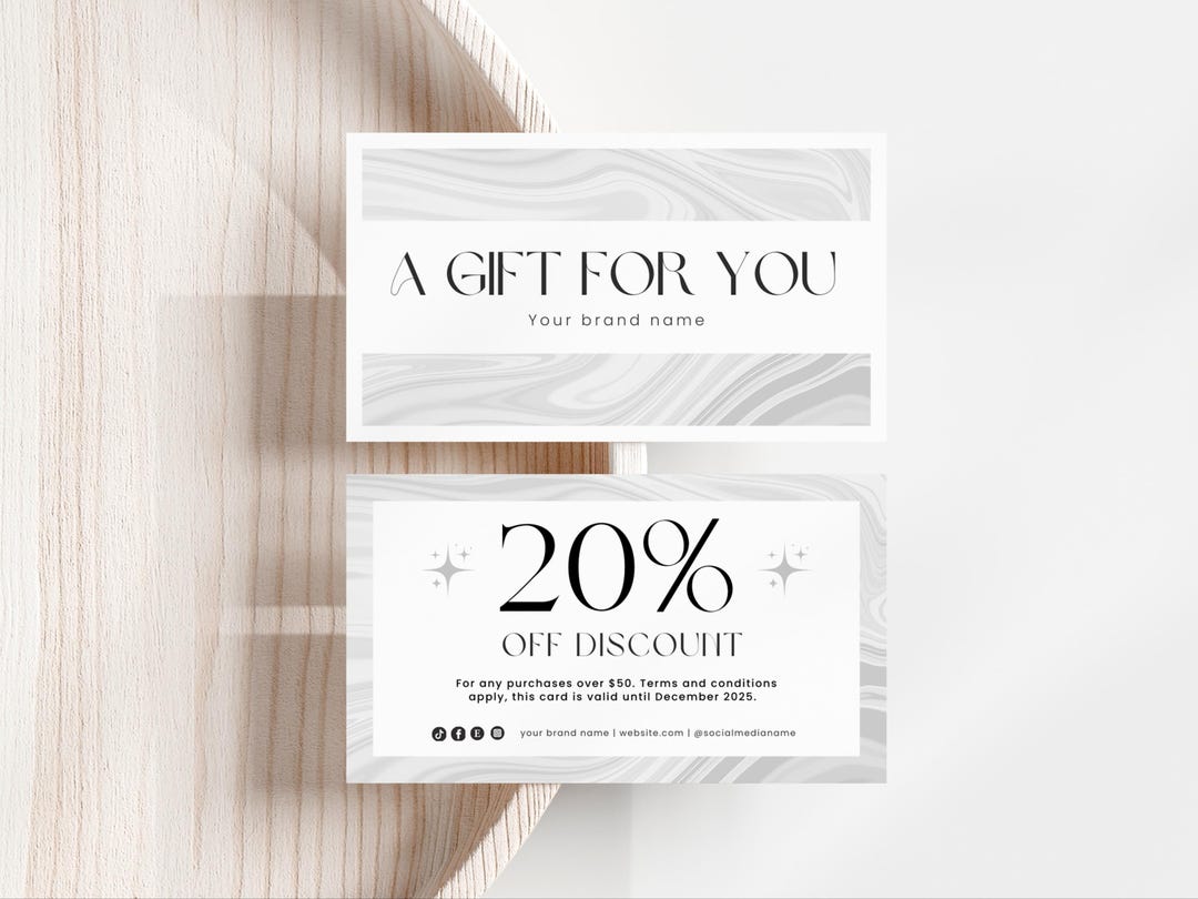 Coupon Card Template, Editable Discount Voucher, Printable Small ...