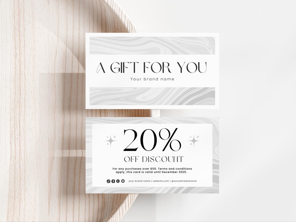 Coupon Card Template, Editable Discount Voucher, Printable Small ...