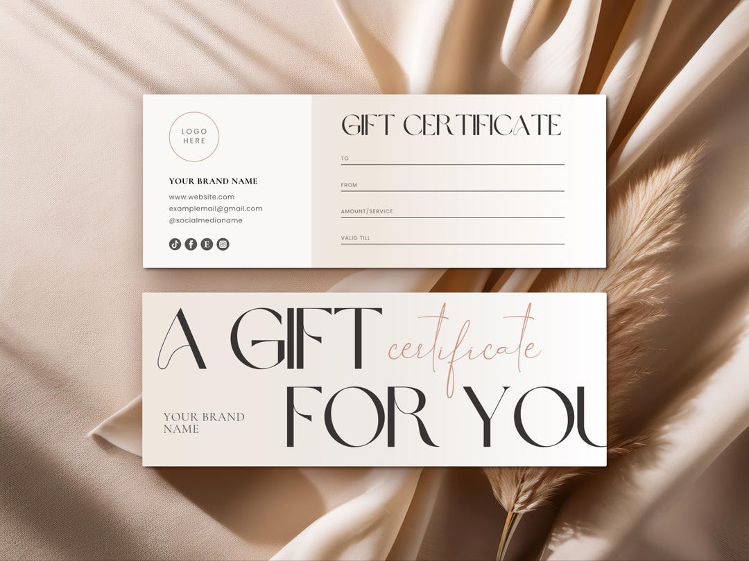 Editable Gift Voucher Template, Printable Gift Certificate, Digital ...